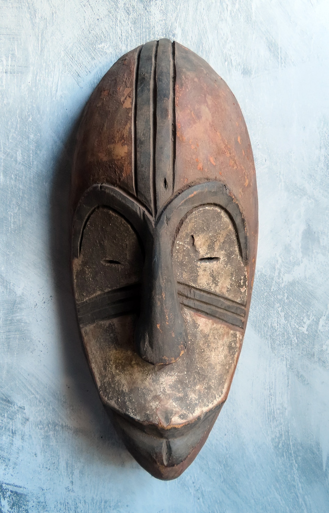 Vintage African Wood-carved Mask From Ghana Africa Primitive Tribal ...