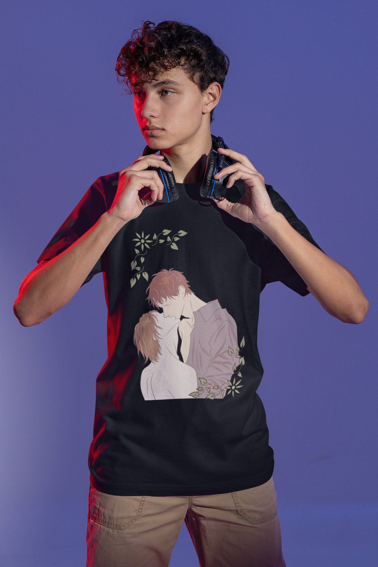 Yaoi Kissing Couple Shirt - Boys Love Manga Fan Art Tee - BL Anime ...