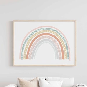 Boho Rainbow Wall Art Printable Rainbow Poster Wall Decor | Etsy