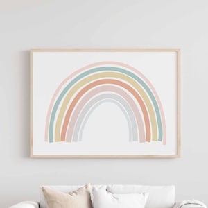 Rainbow Print Boho Rainbow Print Rainbow Wall Art Print Girls Room ...
