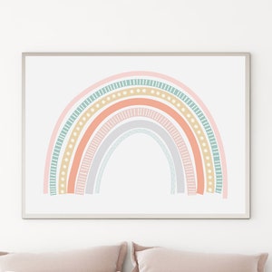 Boho Rainbow Wall Art Printable Rainbow Poster Wall Decor | Etsy