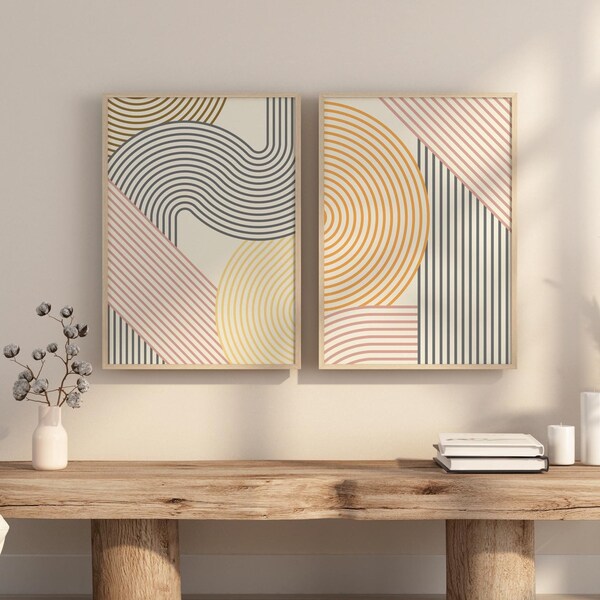 Line Art Set of 2 - Etsy