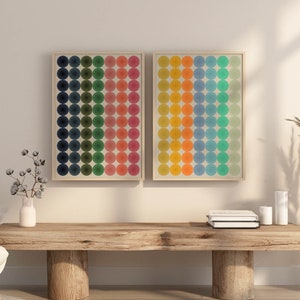 Fun Colorful Abstract Large Wall Art Set of 2 Prints Bold Artwork ...