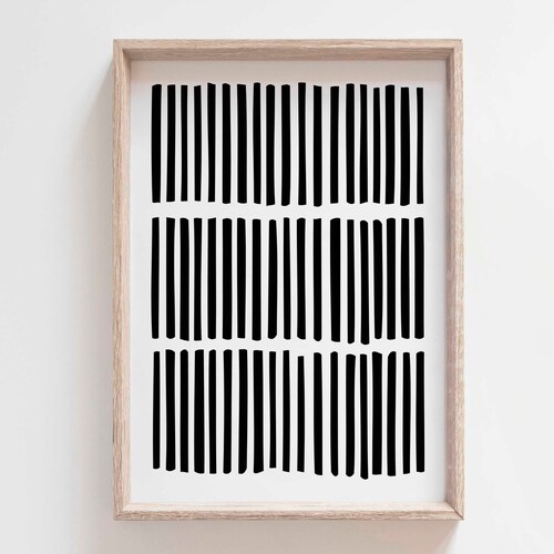 Set of 3 Black and White Wall Art Monochrome Abstract Prints - Etsy