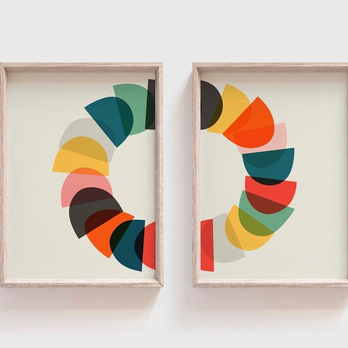 Bright Abstract Prints Set of Colorful Wall Art Prints Bold - Etsy