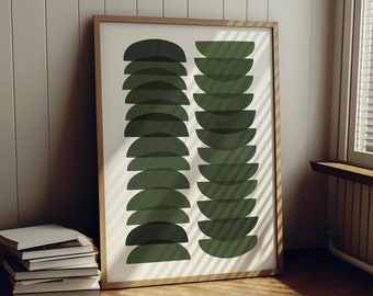 Abstract Shapes Wall Art Print Mid Century Modern Minimalist Pebbles ...