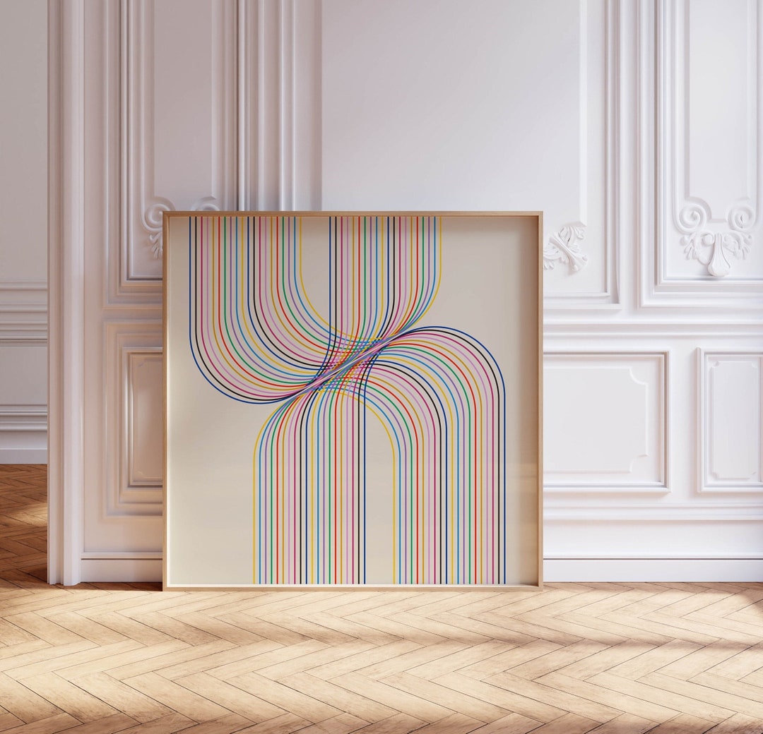 Cool Modern Geometric Line Art, Square Print - Etsy