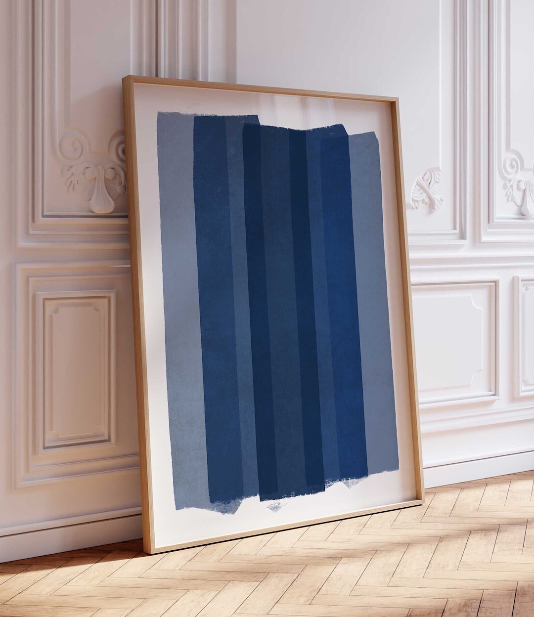 Blue Brush Stroke Abstract Poster Print - Etsy