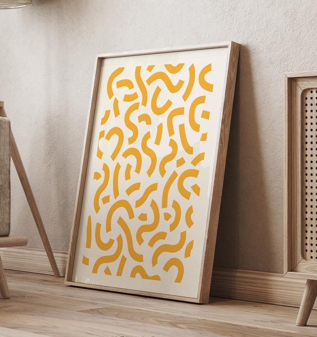 Mustard Yellow Abstract Modern Pattern Digital Art Print - Etsy