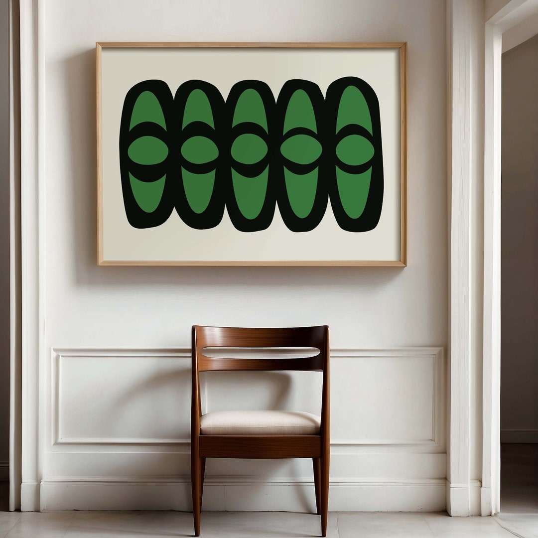 Cool Modern Scandi Green Abstract Art Print - Bold Modern Interior ...