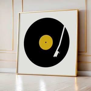 Yellow Vinyl Abstract Square Wall Art Print - Etsy