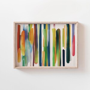 Colorful Striped Modern Printable Colorful Art Print Abstract Lines Art ...