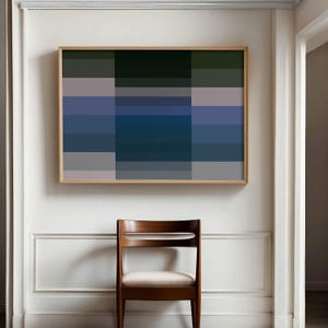 Blue and Green Color Block Abstract Art Print - Etsy
