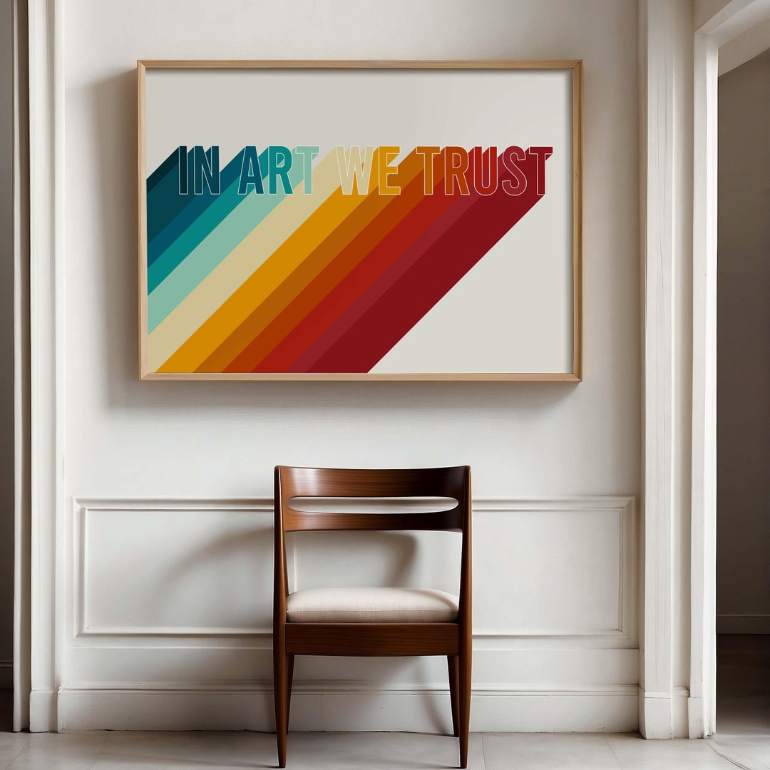 Colorful Digital Text Art Print - in Art We Trust - Etsy