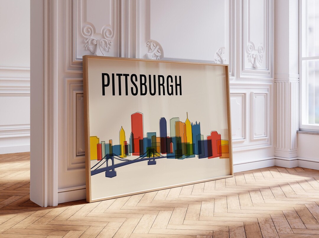 Colorful PITTSBURGH Skyline Digital Art Print - Etsy
