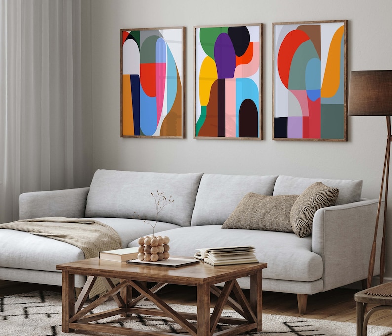 Set of 3 Colorful Abstract Wall Art DIGITAL Prints - Etsy