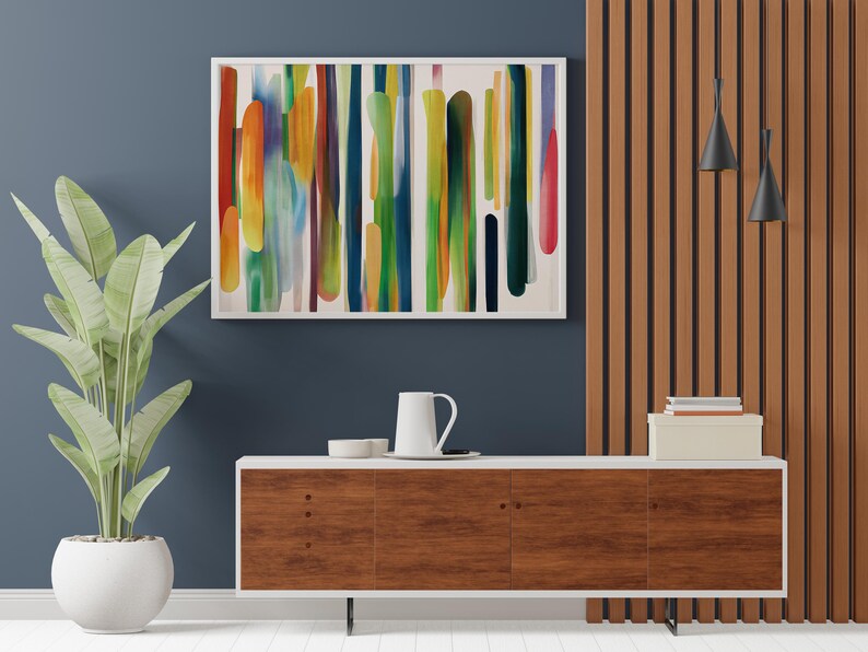 Colorful Striped Modern Printable Colorful Art Print Abstract - Etsy