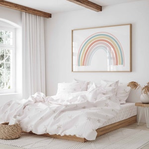 Rainbow Print Boho Rainbow Print Rainbow Wall Art Print Girls Room ...