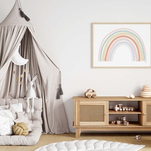 Boho Rainbow Wall Art Printable Rainbow Poster Wall Decor Girls Bedroom ...