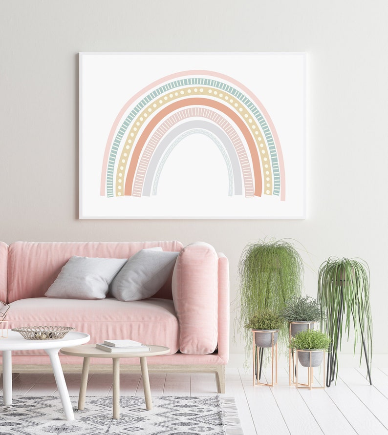 Boho Rainbow Wall Art Printable Rainbow Poster Wall Decor | Etsy