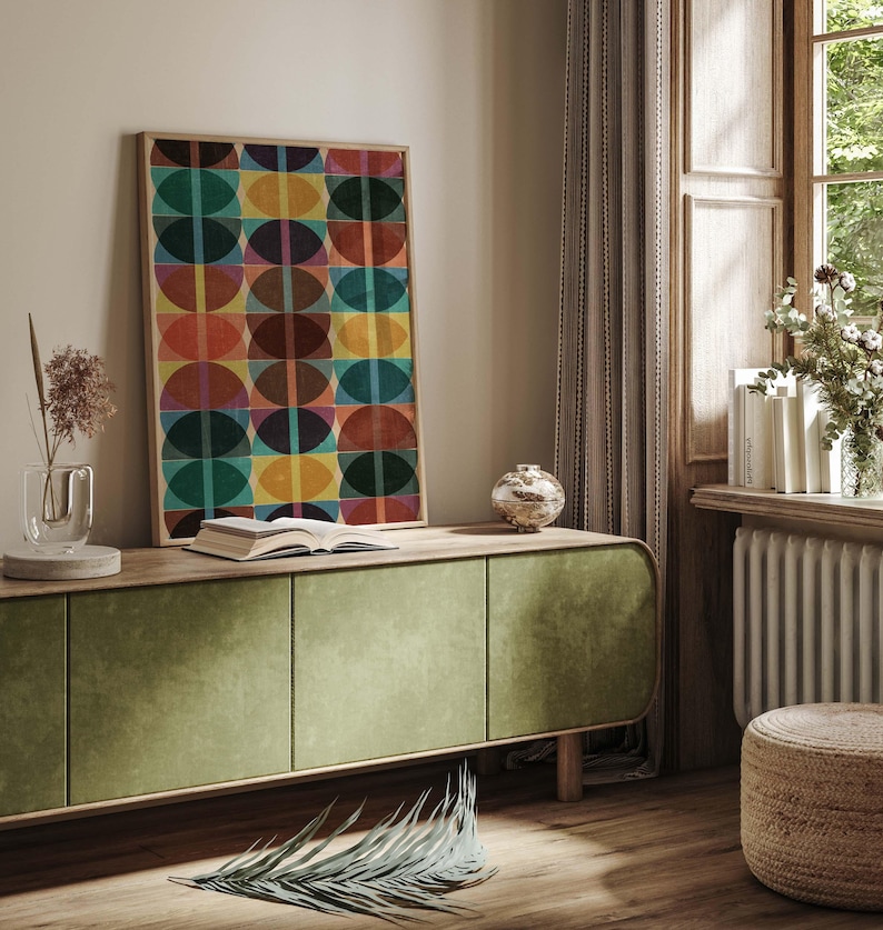 Abstract Geometric Print - in Warm Colors - Etsy UK