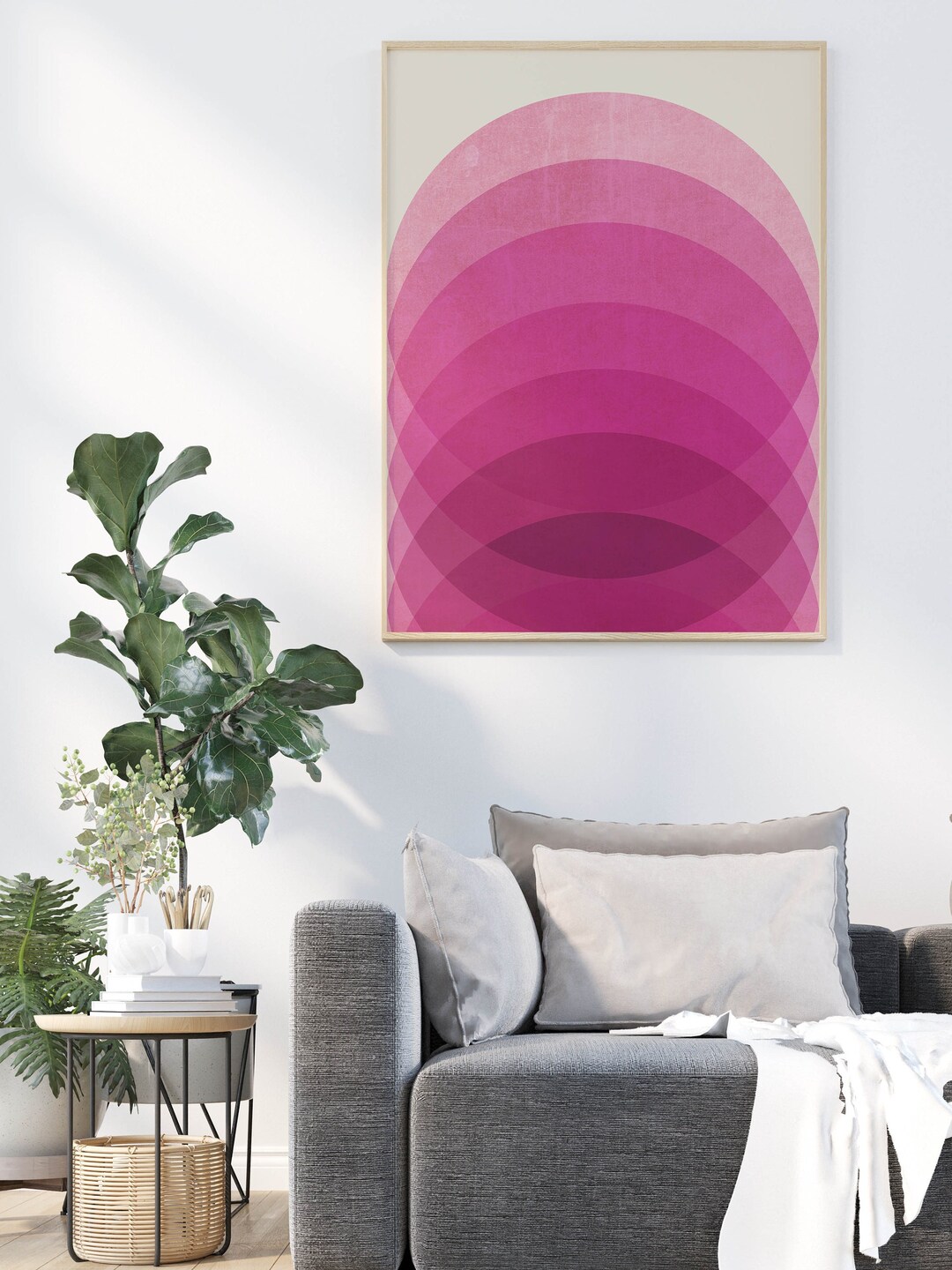 Abstract Pink Digital Wall Art Print Pink Decor Hot Pink Print - Etsy