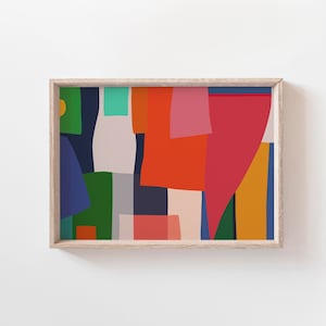 Colorful Patchwork Abstract Digital Wall Art Print - Etsy