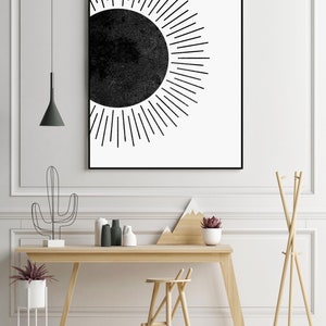 Sunset Posters Set of 3 Sun Minimalist Wall Art Sun Wall Art | Etsy