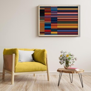 Large Bold Colorful DIGITAL Art - Funky Striped Print - Etsy