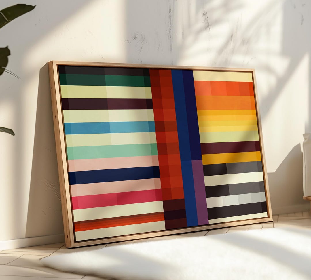 Cool Color Block Digital Wall Art Print - Etsy