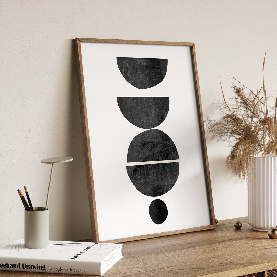 Cool Modern Black and White Abstract Art Print - Etsy