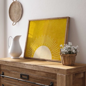 Modern Sun Art Print Contemporary Abstract Art Sun Desert Art Print ...