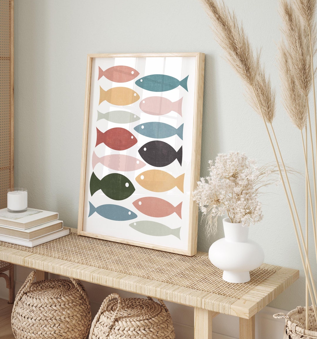 Lustiges buntes Fisch-Poster - Etsy.de