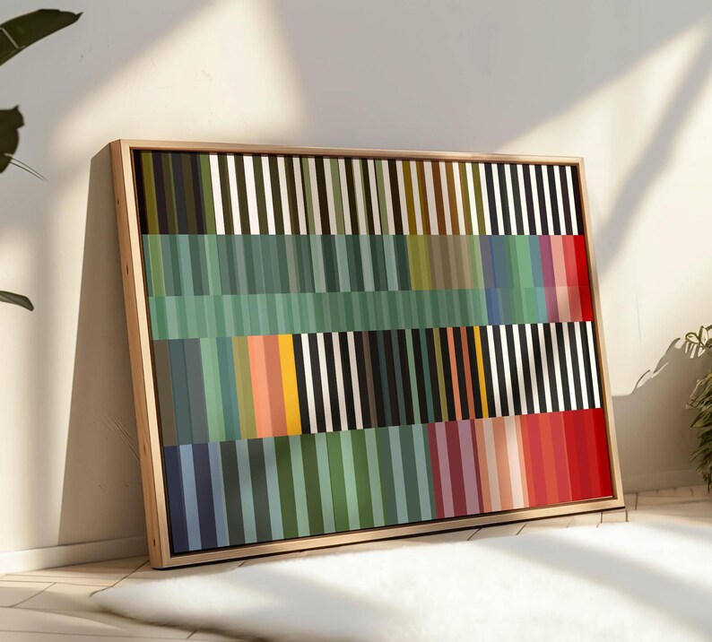 Impresión artística de pared con rayas de colores - Etsy España