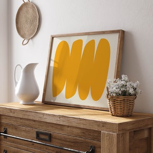 Modern Yellow Abstract Print Digital Print Minimalist Wall Art Ultra ...