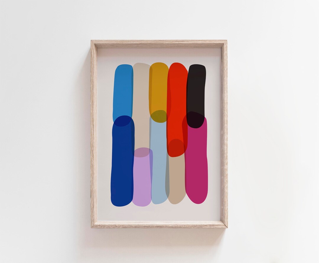 Fun Colorful Abstract Shapes Print Simple Abstract Bold Wall - Etsy