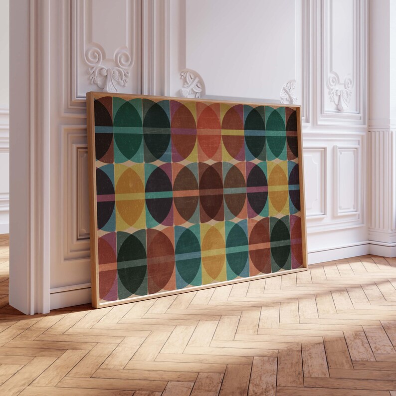 Abstract Geometric Print - in Warm Colors - Etsy UK