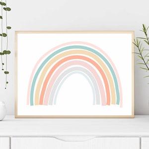 Rainbow Print Boho Rainbow Print Rainbow Wall Art Print Girls - Etsy