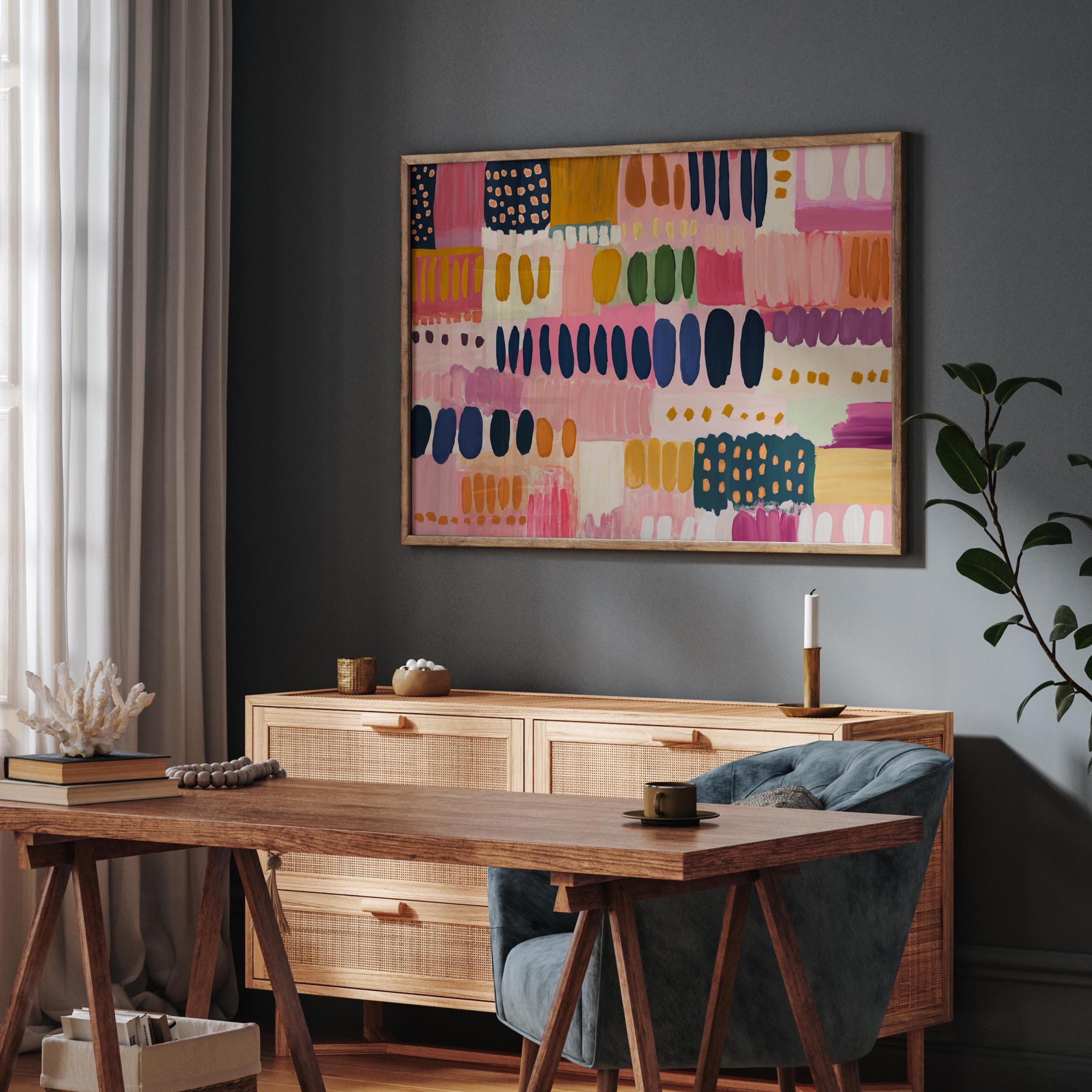 Colorful Abstract Wall Art – Bold Modern Painting FRAMED Art Print - Etsy
