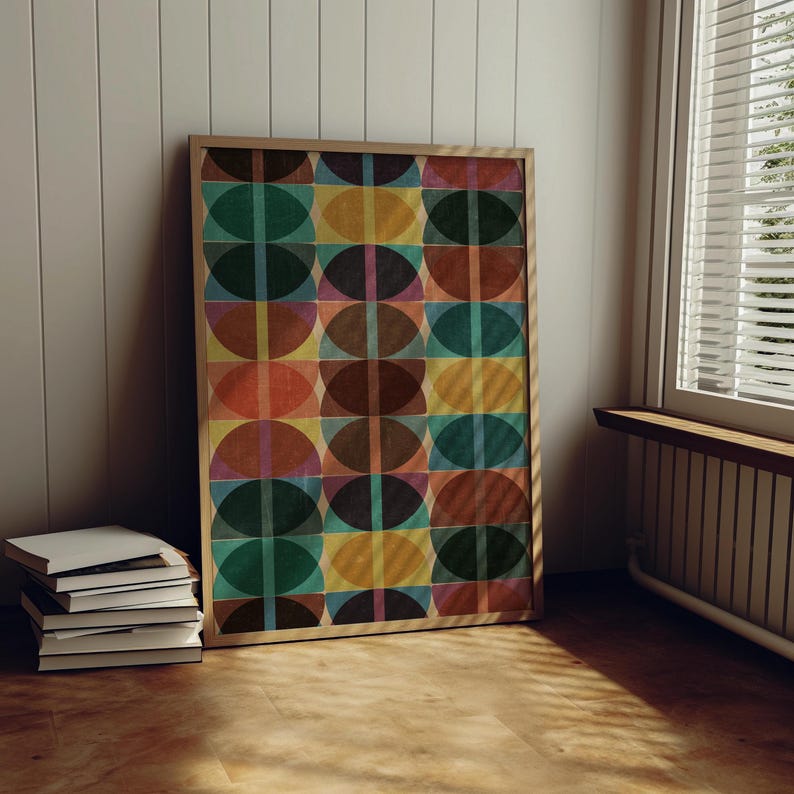 Abstract Geometric Print - in Warm Colors - Etsy UK