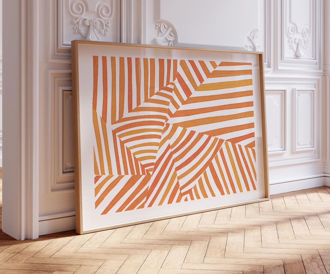 Cool Orange Line Art Print - Etsy