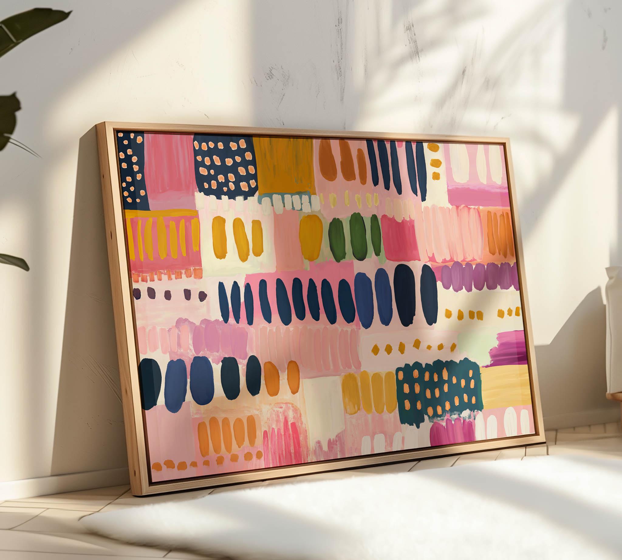 Colorful Abstract Wall Art – Bold Modern Painting FRAMED Art Print - Etsy