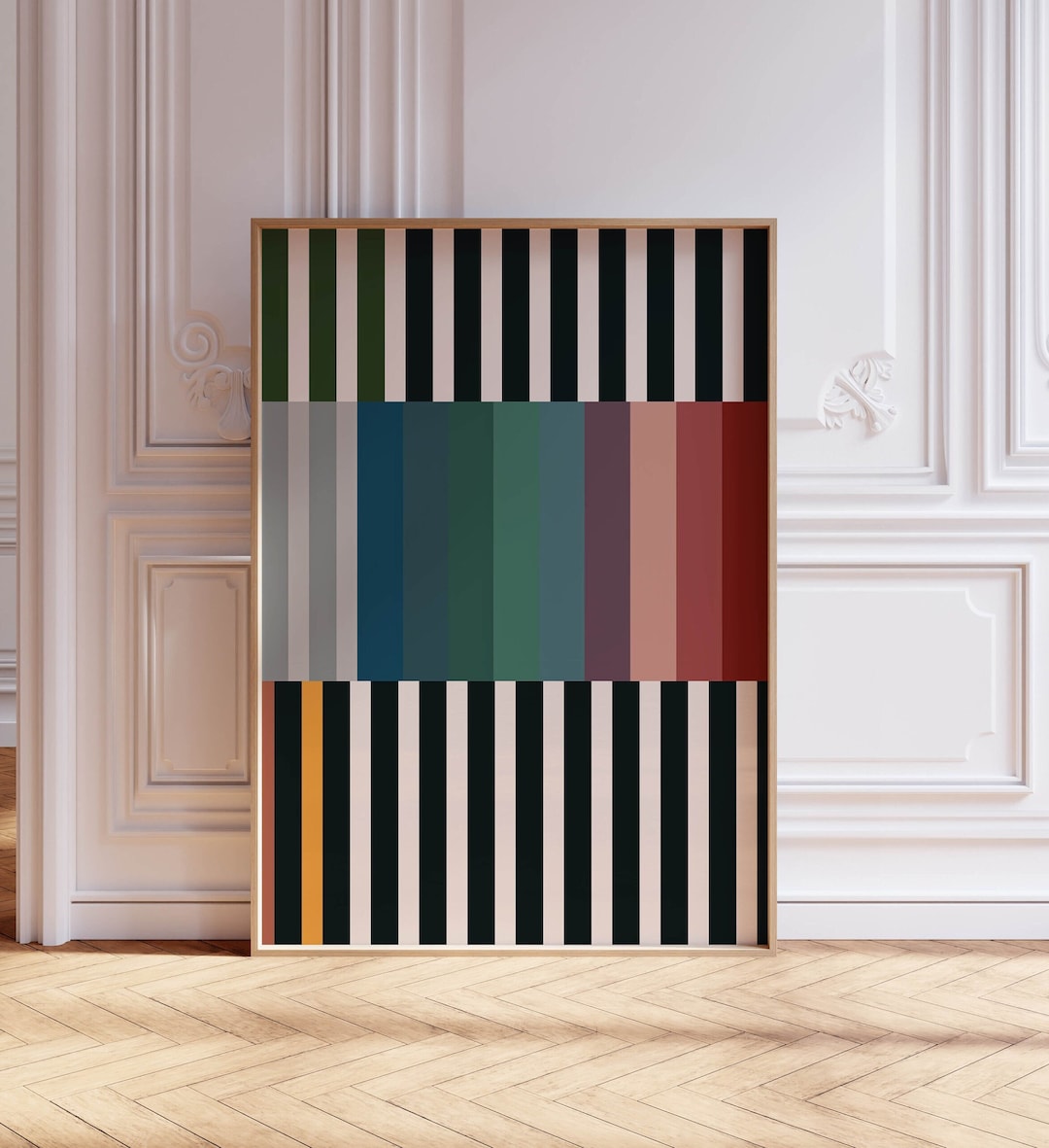Bold Colorful Striped Abstract Wall Art Print - Etsy