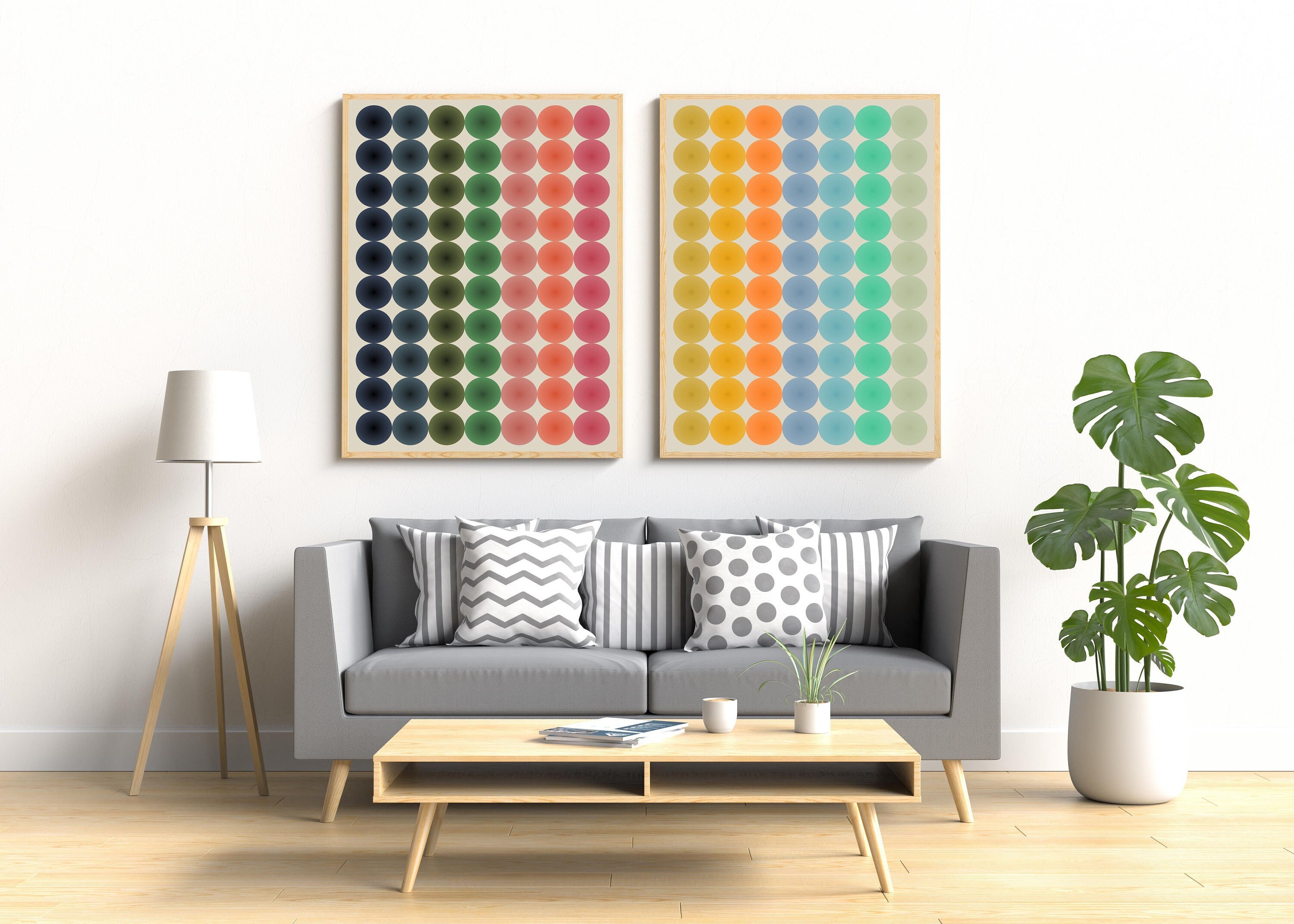 Fun Colorful Abstract Large Wall Art Set of 2 Prints Bold - Etsy