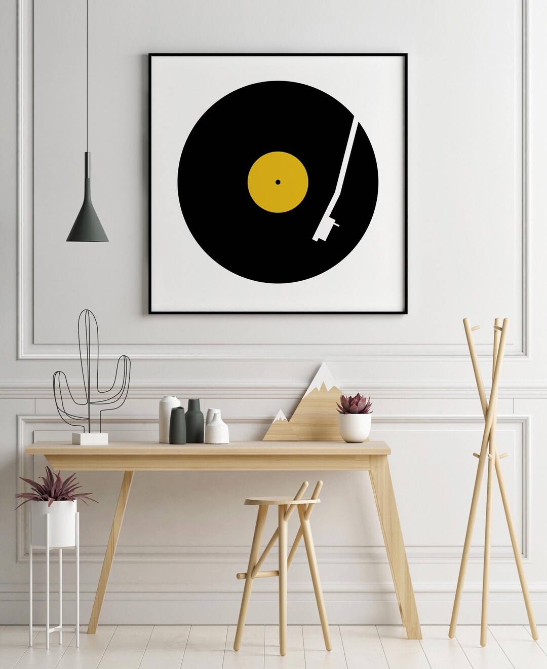 Yellow Vinyl Abstract Square Wall Art Print - Etsy