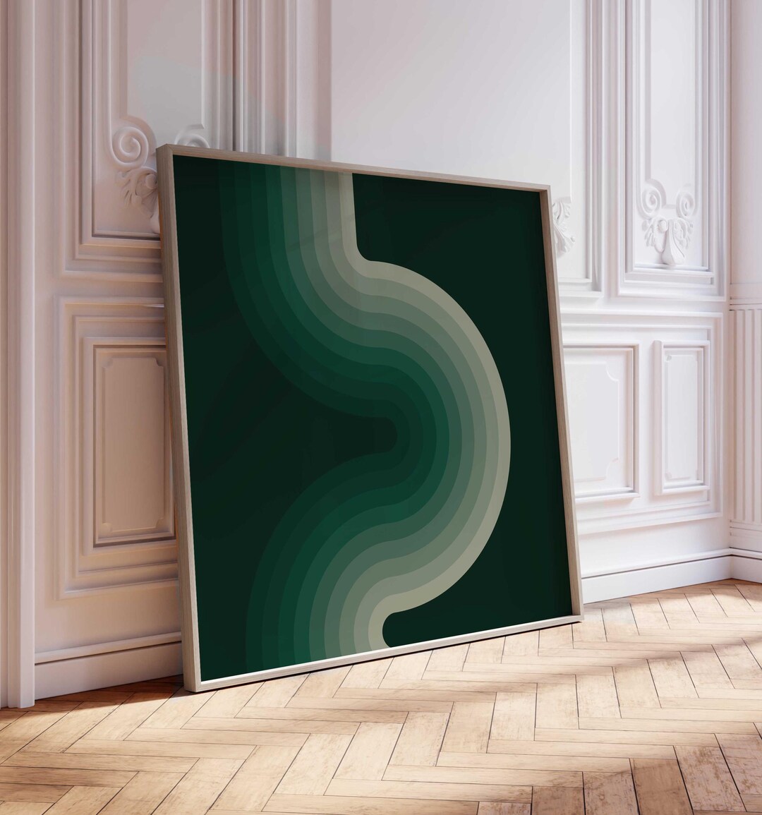 Large Green Square Retro Art Print - Etsy