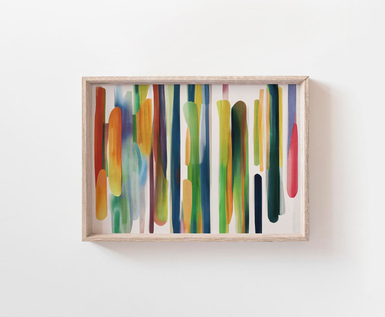 Colorful Striped Modern Printable Colorful Art Print Abstract - Etsy