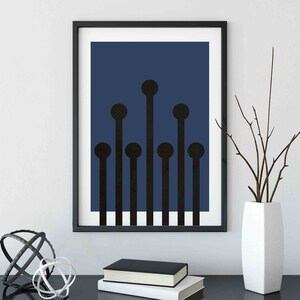 Bold Blue and Black Modern Abstract Digital Print - Etsy