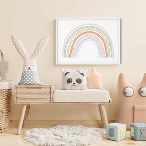 Boho Rainbow Wall Art Printable Rainbow Poster Wall Decor Girls Bedroom ...