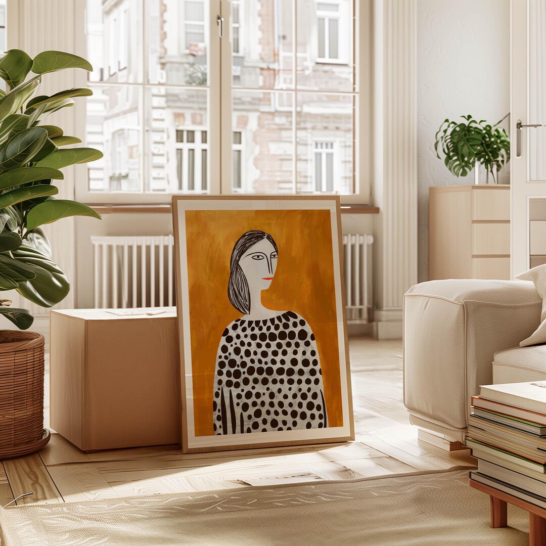 Abstract Woman Painting - Modern Art Print in Orange - Etsy